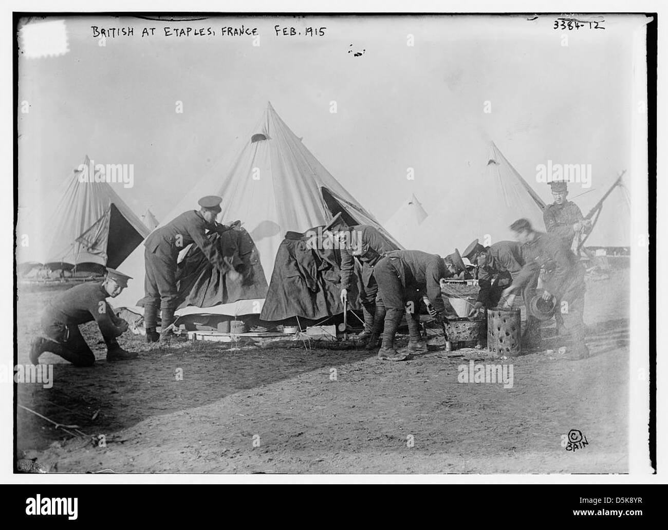 This photograph shows British soldiers stationed at Etaples, France, in ...