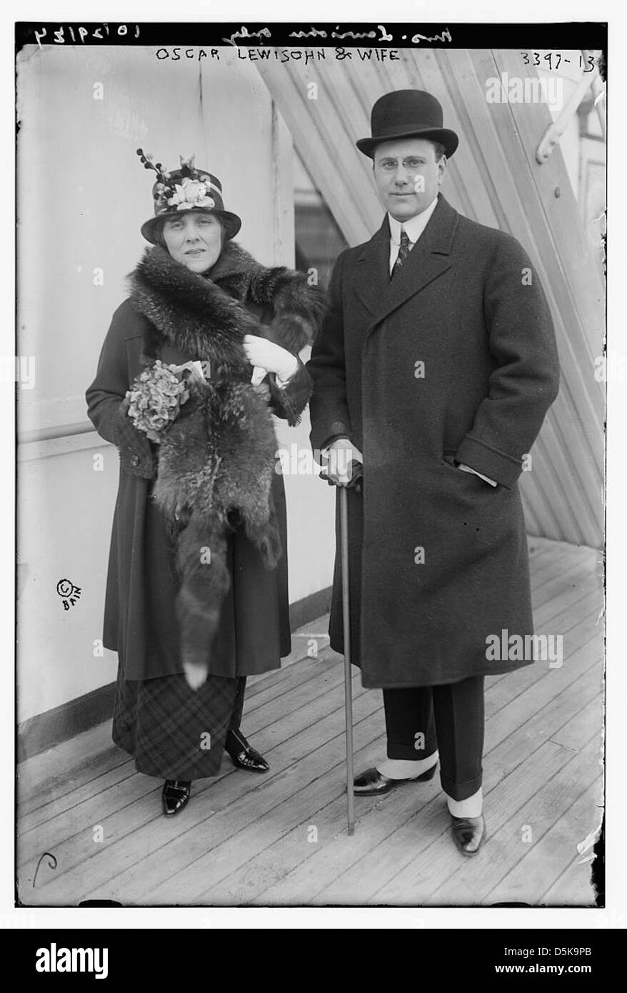This photograph shows Oscar Lewisohn and his wife, possibly taken on a ...