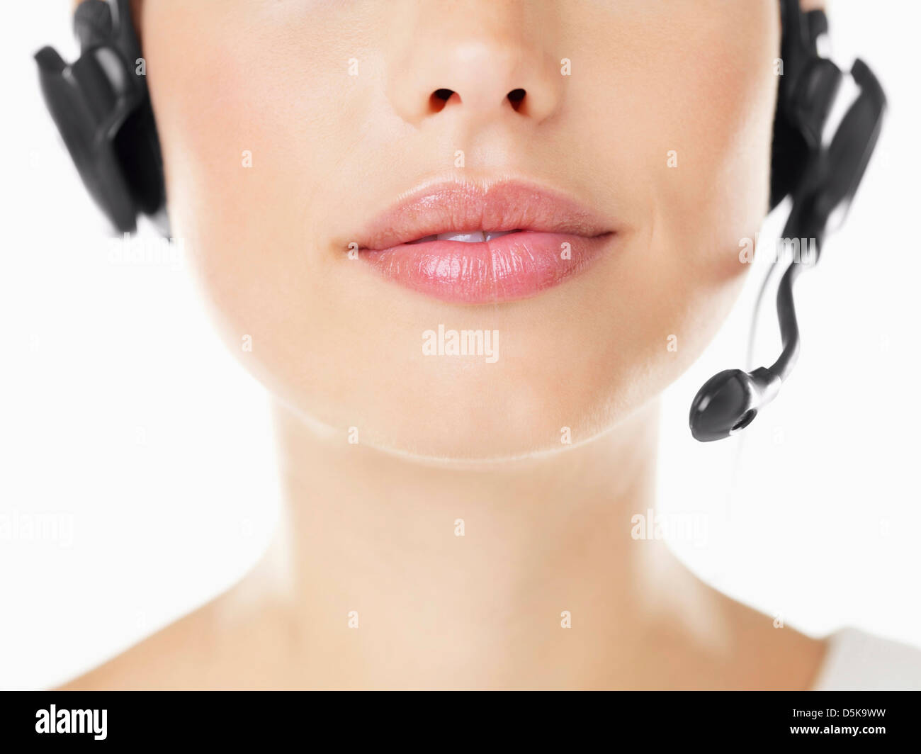 Woman wearing headset hi-res stock photography and images - Alamy