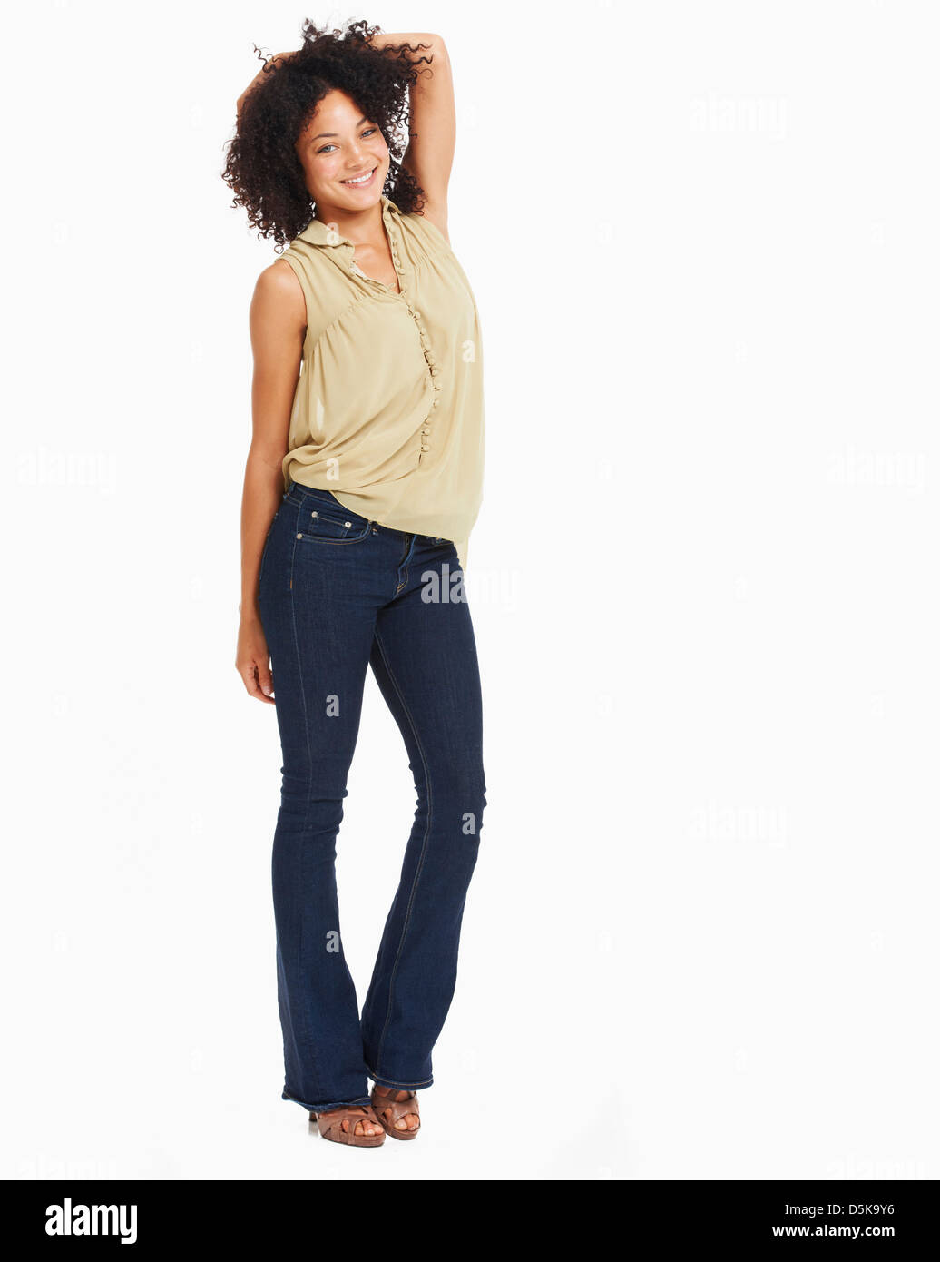 Studio portrait smiling attractive Cut Out Stock Images & Pictures - Alamy