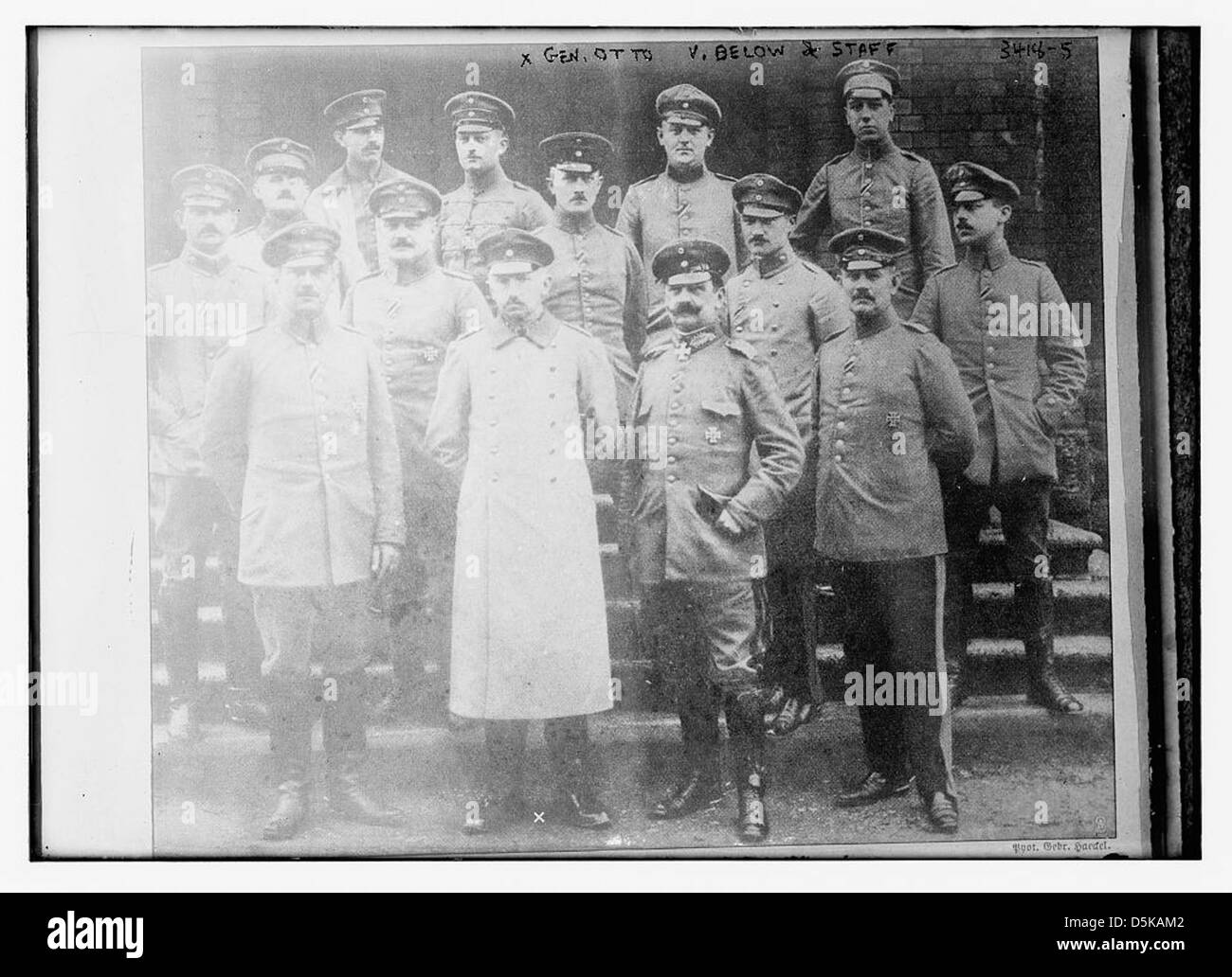 A photograph of General Otto V. Below and his staff, taken in a formal ...