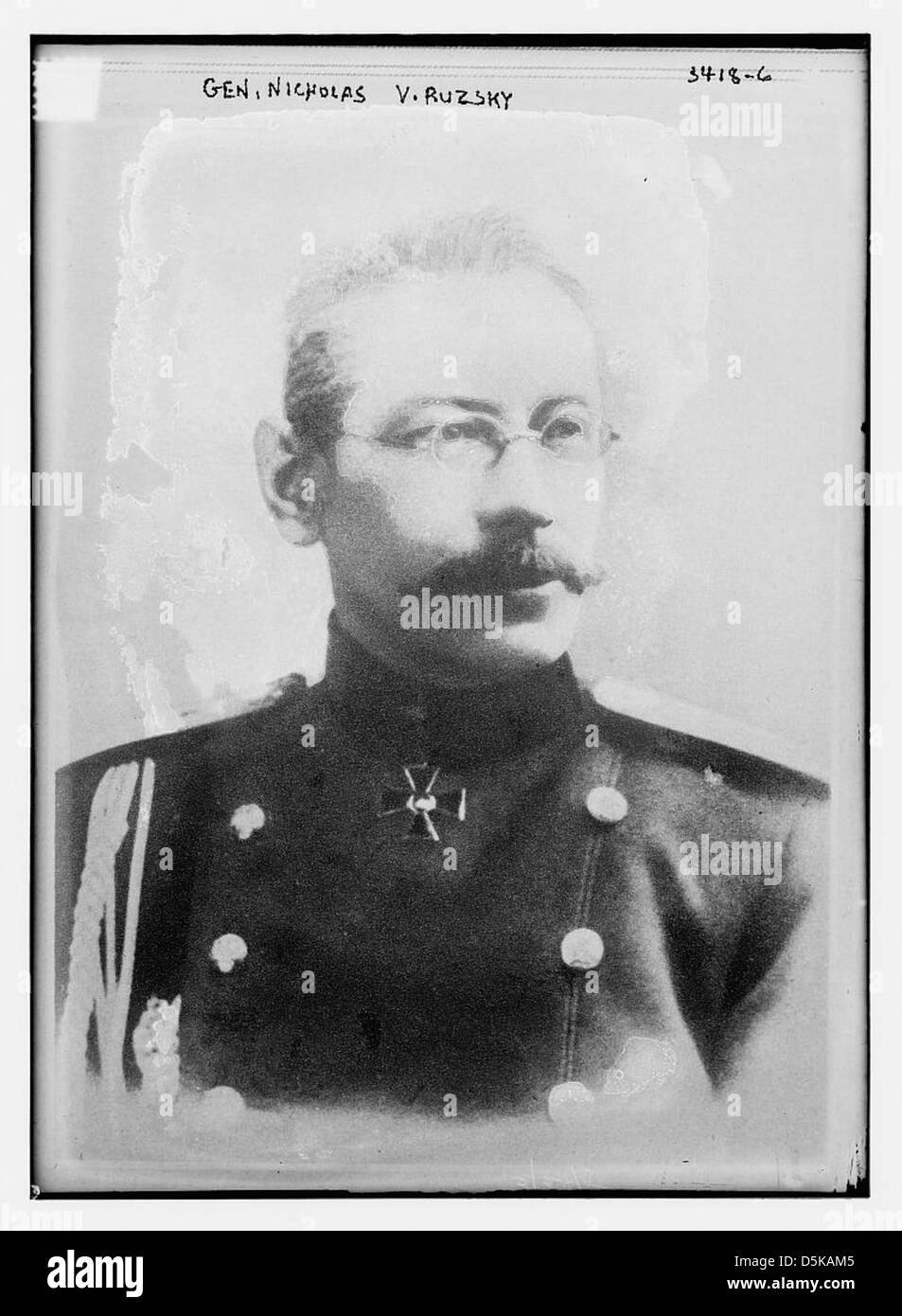 This portrait depicts General Nicholas V. Ruzsky, a Russian military ...