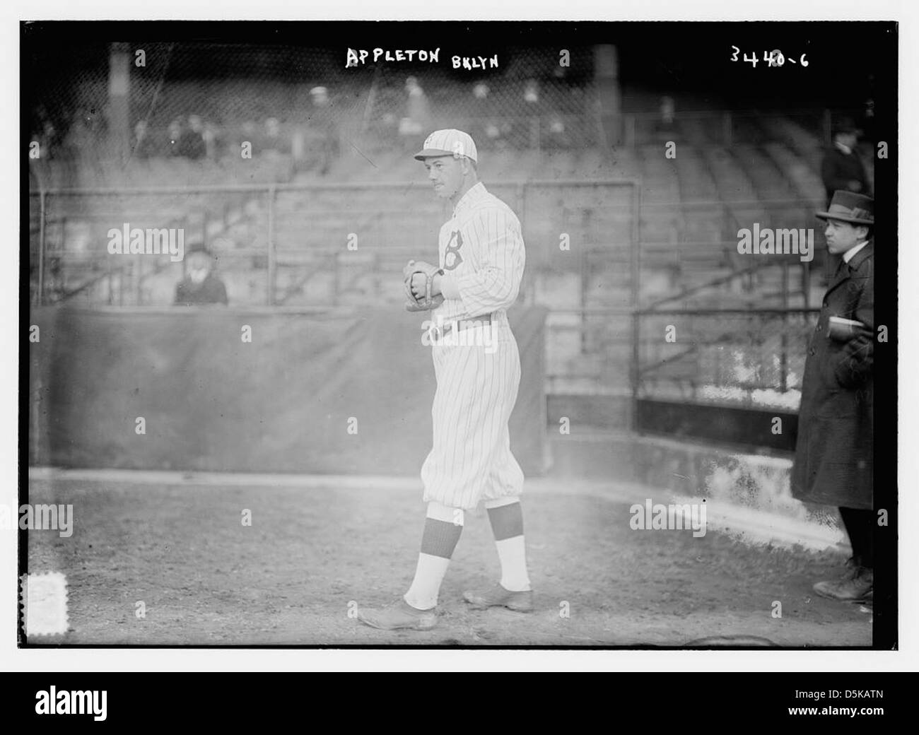 This photograph shows Ed Appleton, a baseball player for the Brooklyn ...
