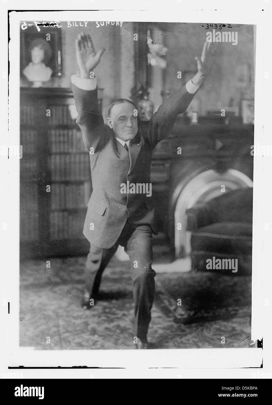 This photograph shows Billy Sunday, a prominent American evangelist, in ...
