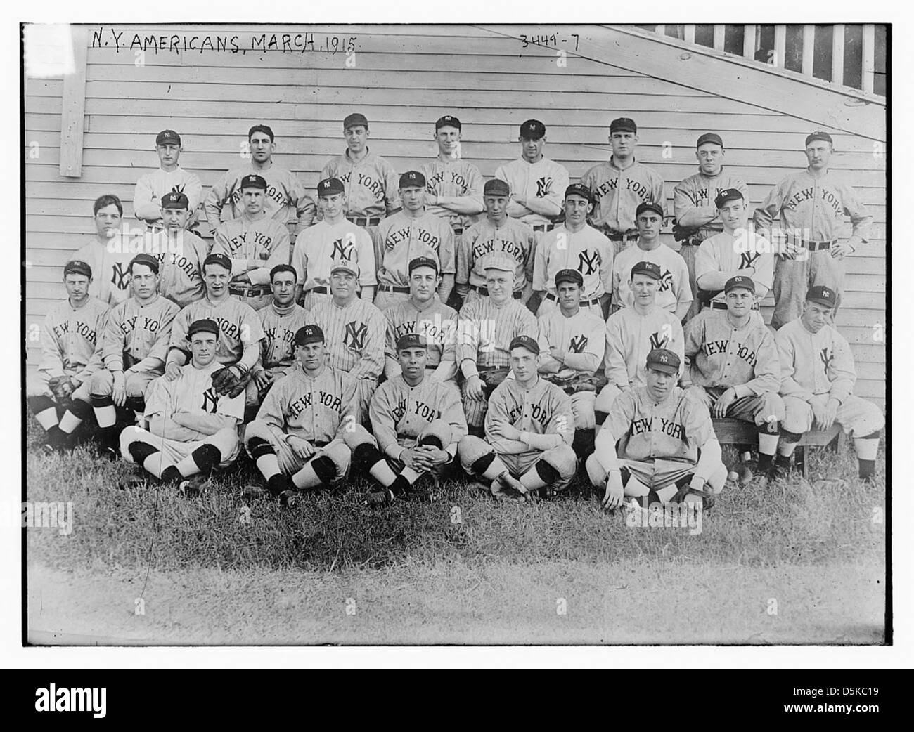 This photograph from March 1915 shows the New York Americans, a team in ...