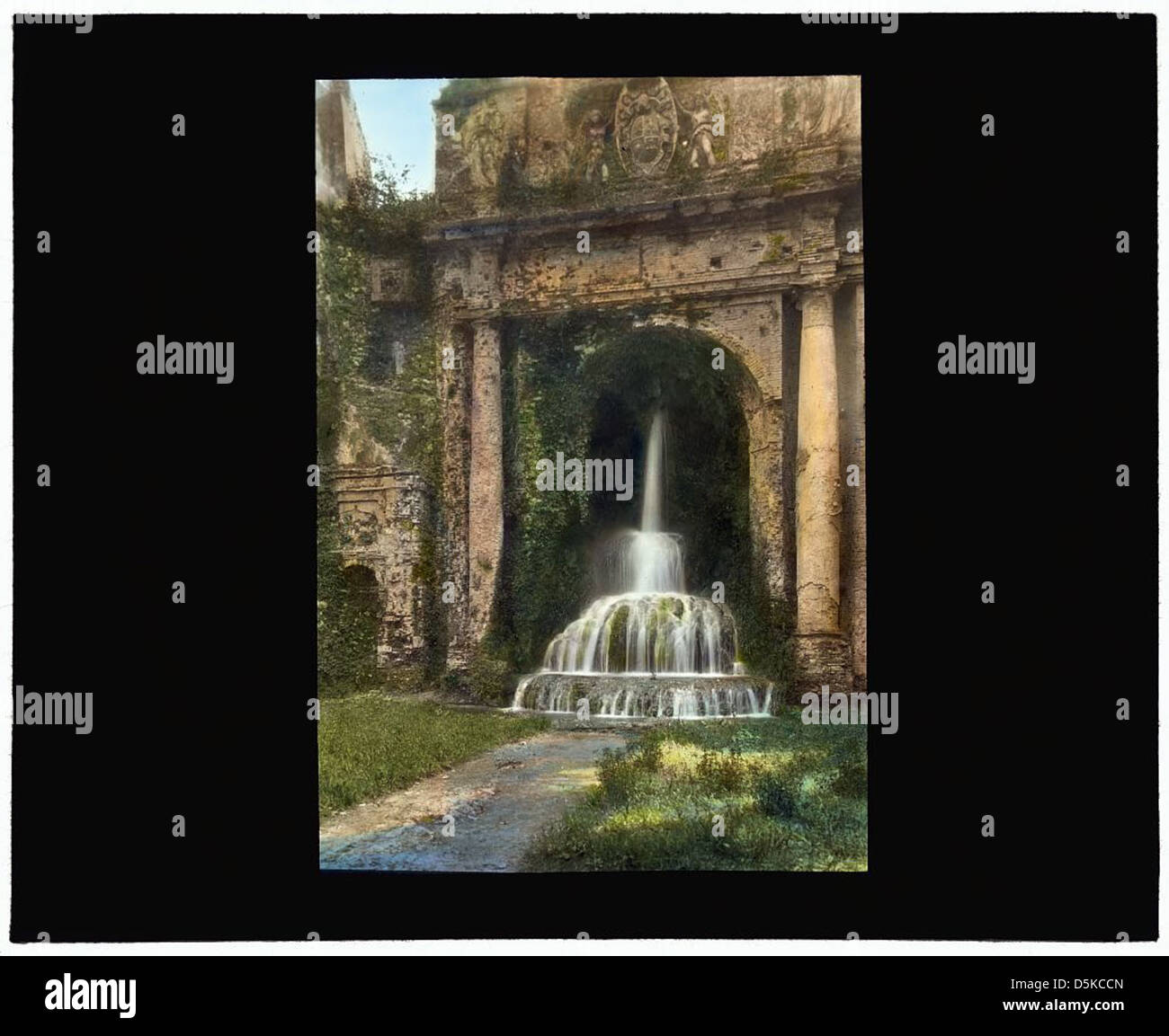 This photograph captures the Villa d'Este, a famous Renaissance villa ...