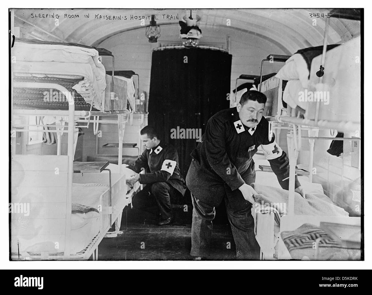 A sleeping room aboard Kaiserin's Hospital Train, showing bunks ...