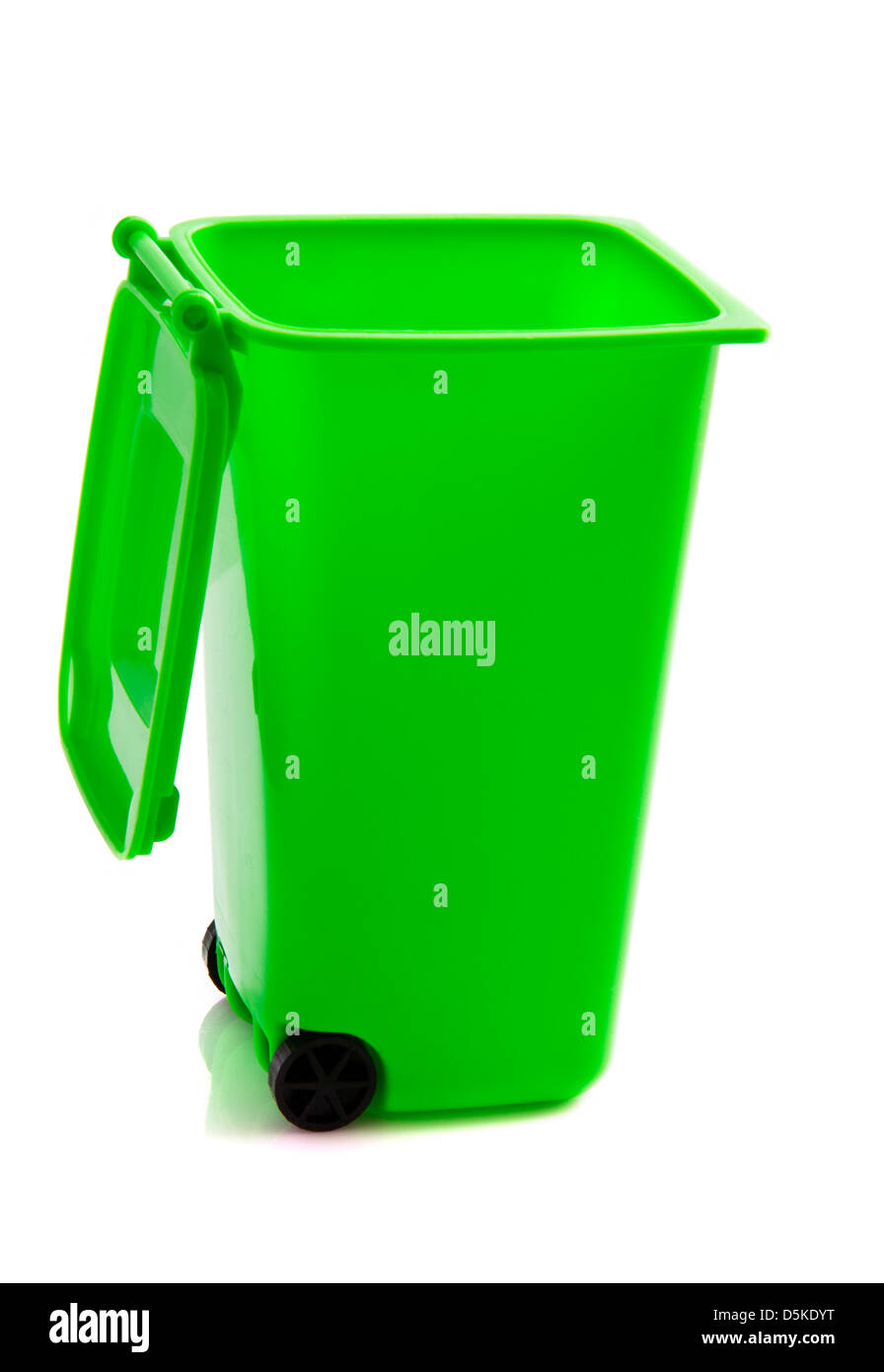 Green garbage bag isolated on a white background Stock Photo - Alamy