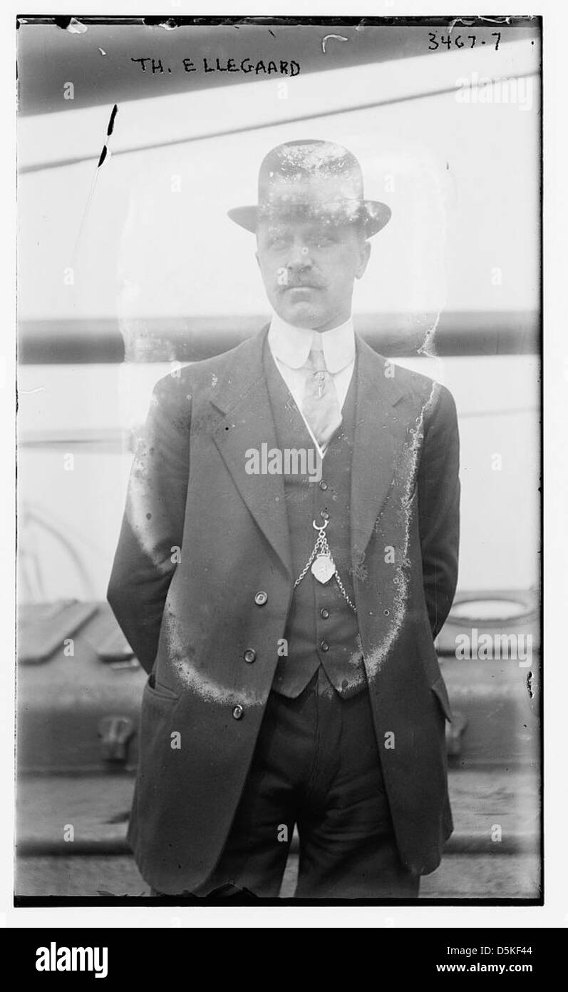 A photo of Th. Ellegaard, a Danish cyclist and athlete, taken in 1915 ...