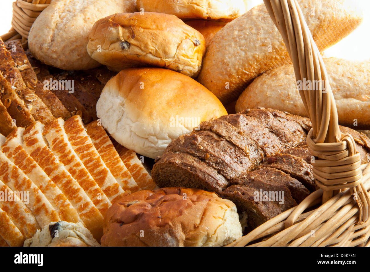 Lots of bread in a rotan basket Stock Photo - Alamy