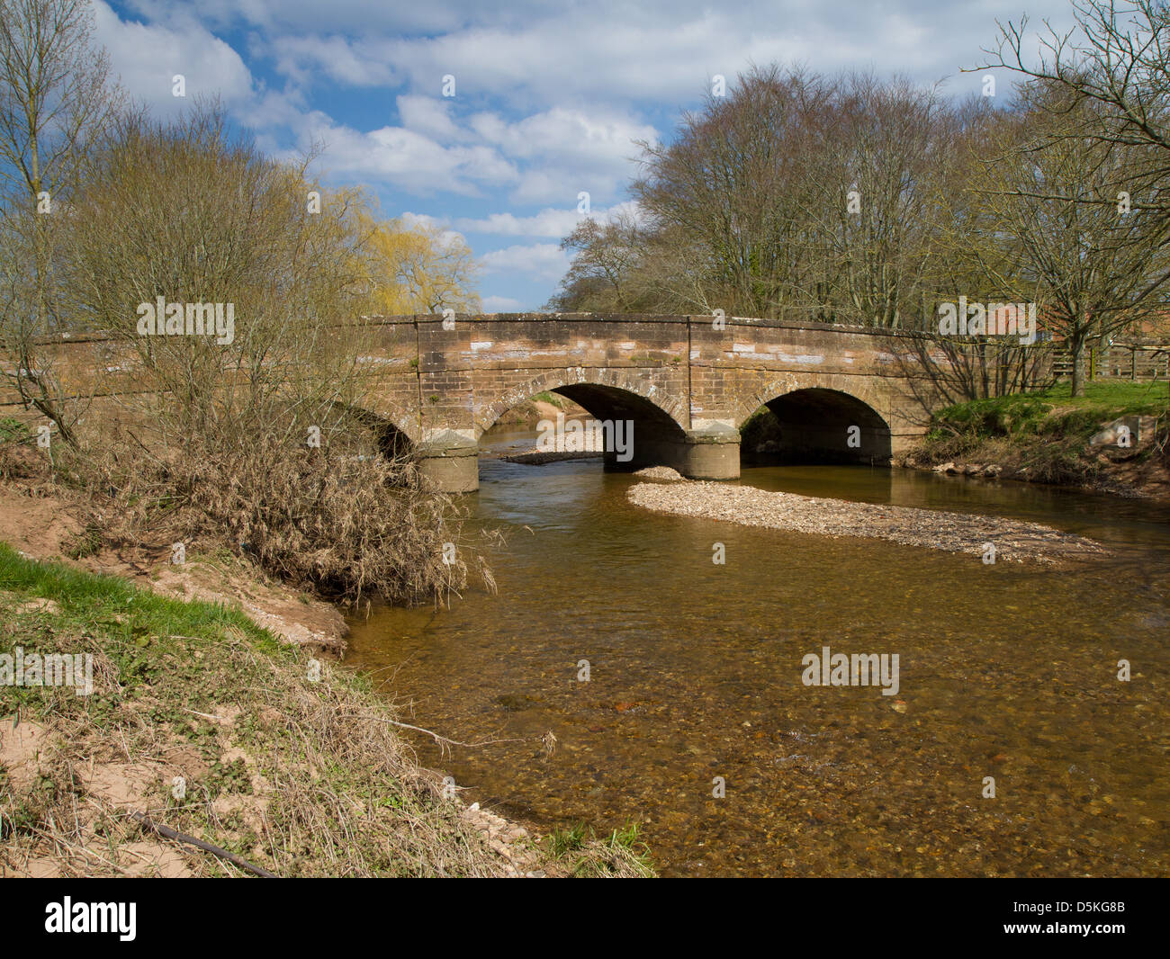 Otterton bridge and River Otter near Budleigh Salterton Devon England ...