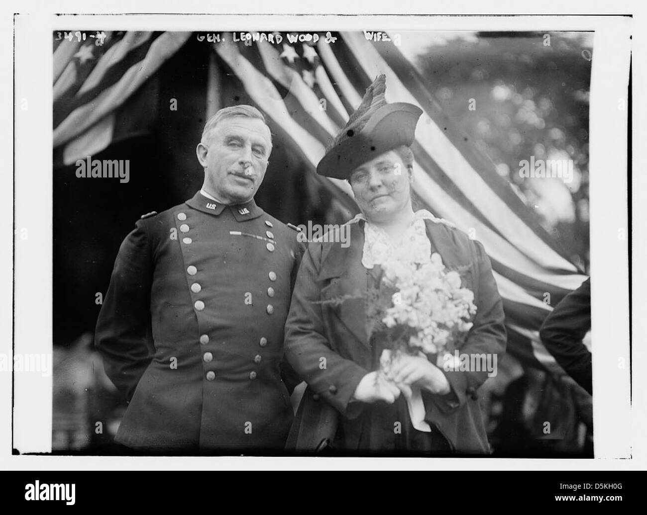 Gen. Leonard Wood and wife (LOC Stock Photo - Alamy