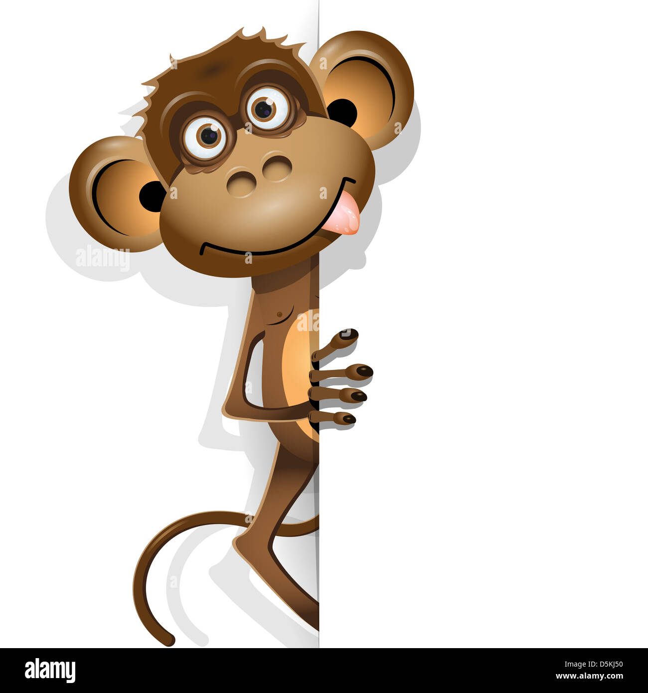 illustration, a brown monkey on a white background Stock Photo - Alamy