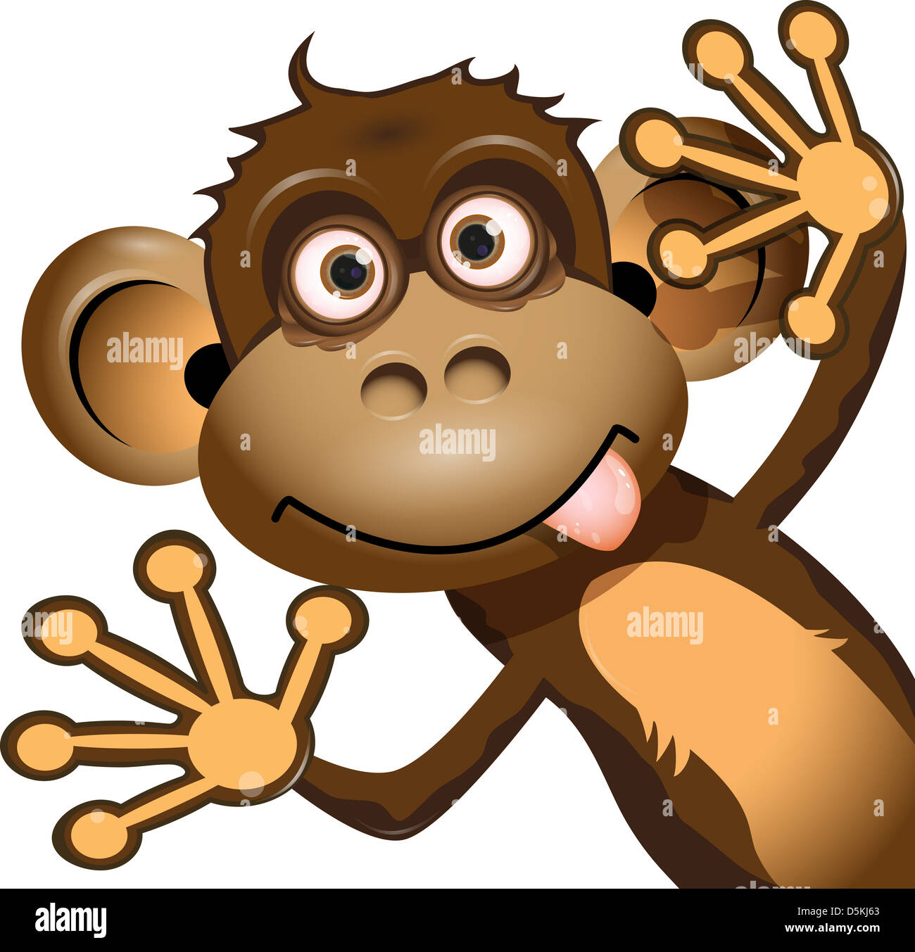illustration a brown monkey on a white background Stock Photo - Alamy