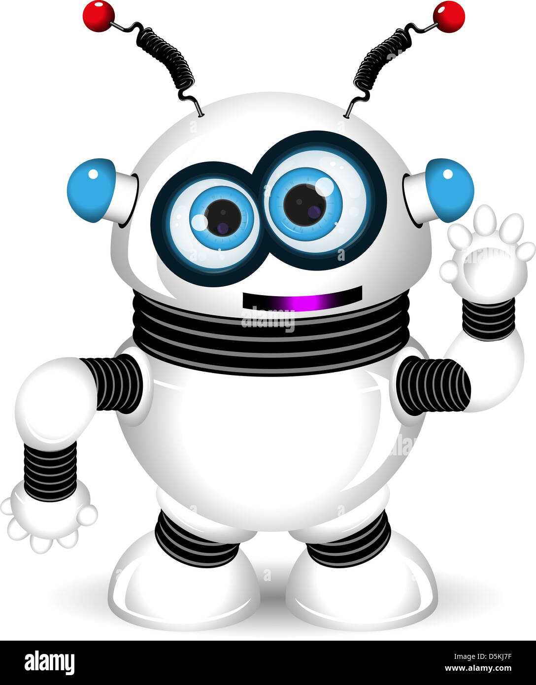 illustration of a cheerful robot with antennas Stock Photo - Alamy