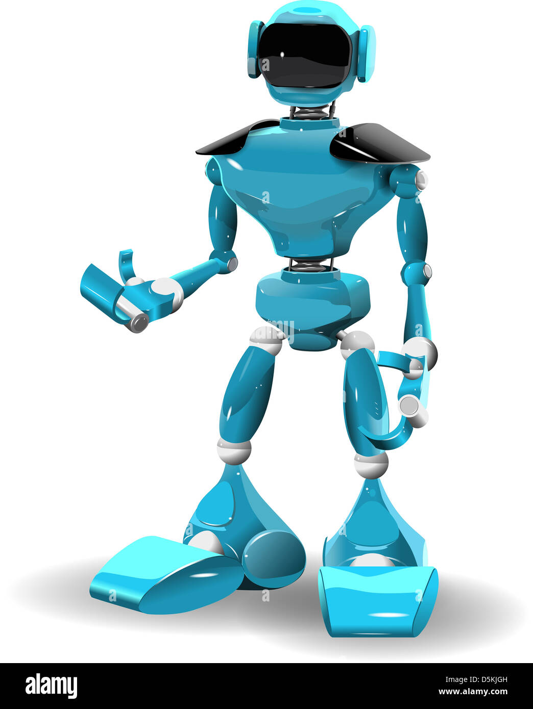 illustration of a blue robot on white background Stock Photo - Alamy