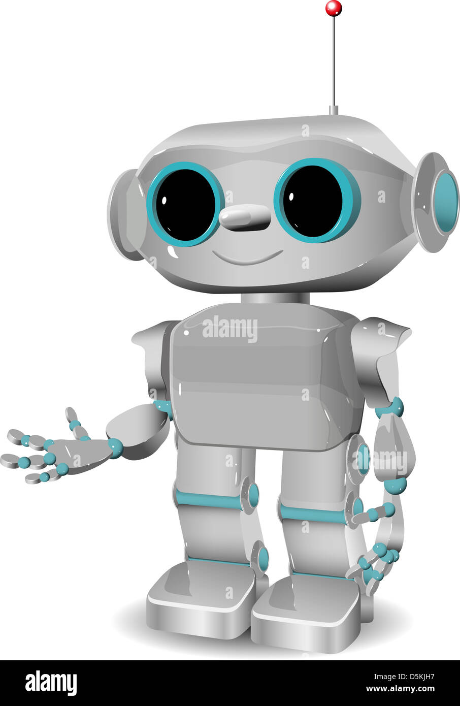 illustration of a cheerful robot with antennas Stock Photo - Alamy