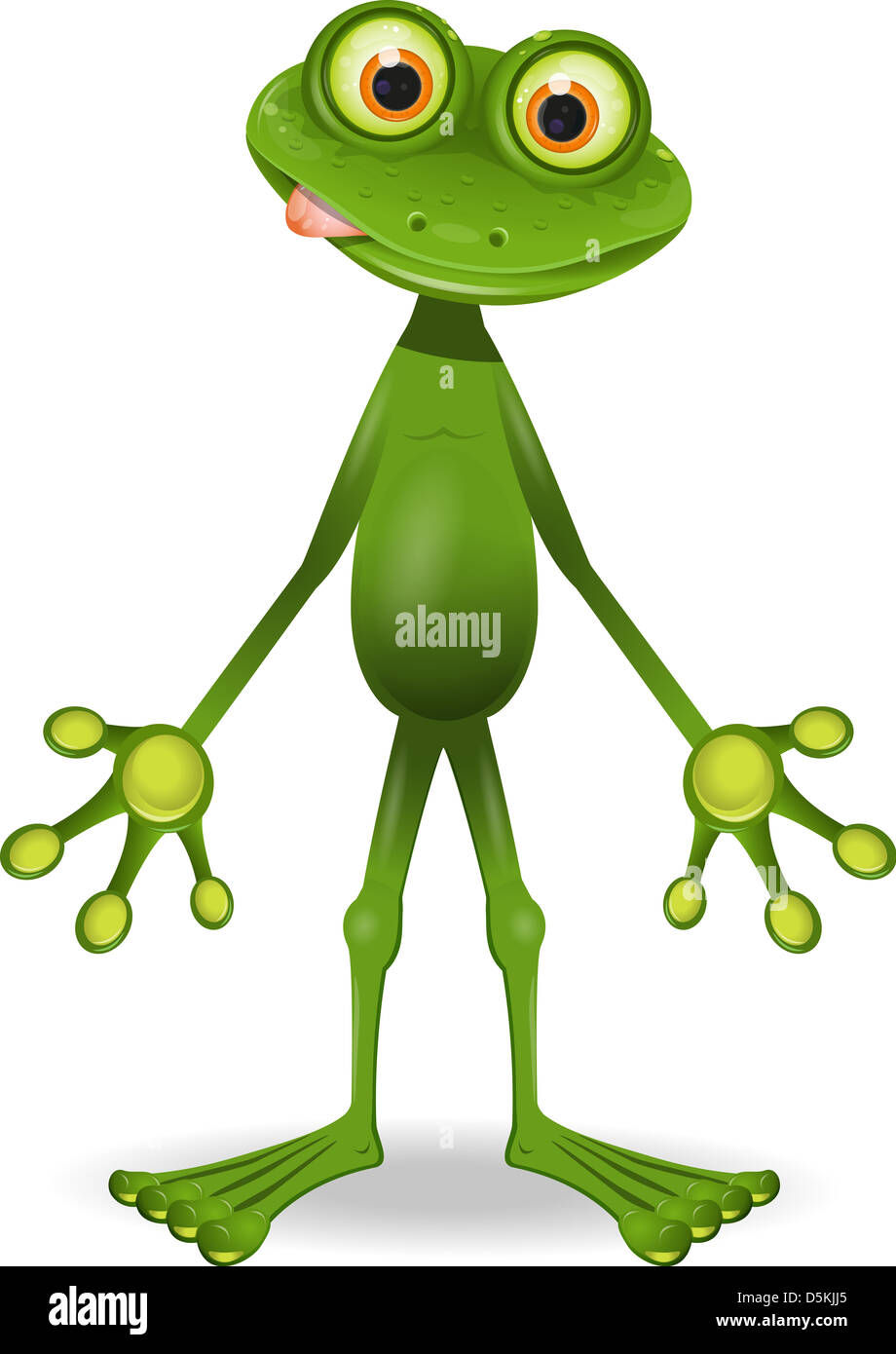 standing jolly green frog with big eyes Stock Photo - Alamy