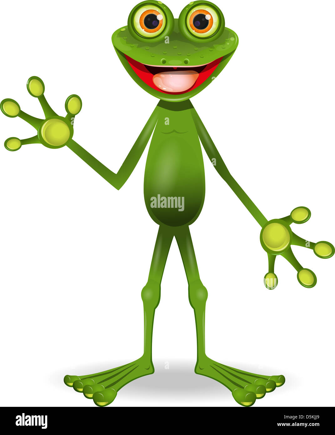 standing very cheerful frog with big eyes Stock Photo - Alamy