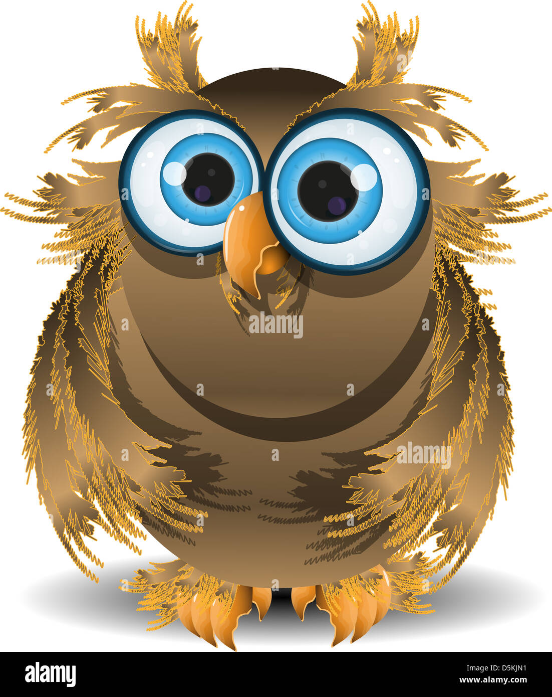 illustration goggle-eyed wise owl with blue eyes Stock Photo - Alamy