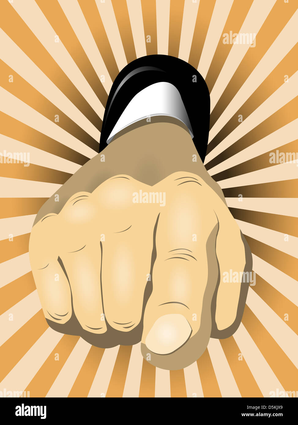 illustration of a hand with a pointing finger Stock Photo - Alamy