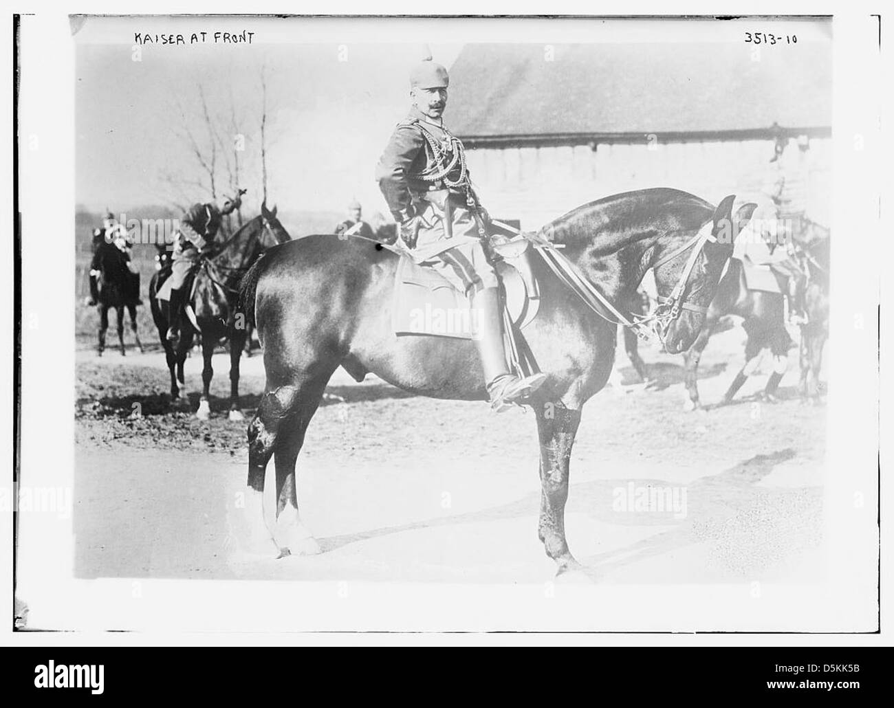 This photograph shows Kaiser Wilhelm II at the front during World War I ...