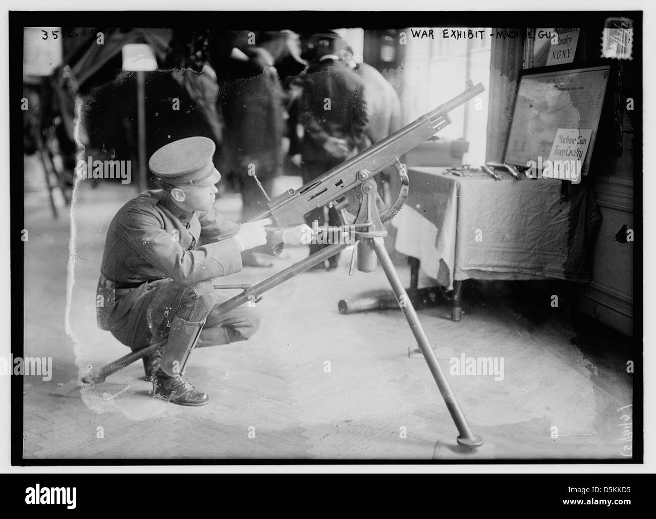 The exhibit showcases the Browning M1895 machine gun, also known as the ...