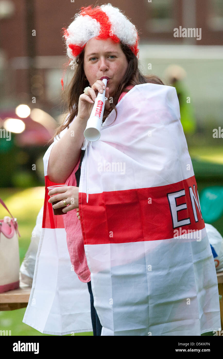 Female England football fan Stock Photo - Alamy