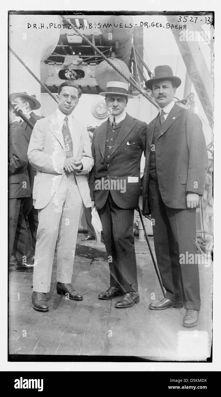 This image features Dr. H. Plotz, A.B. Samuels, and Dr. George Baehr ...