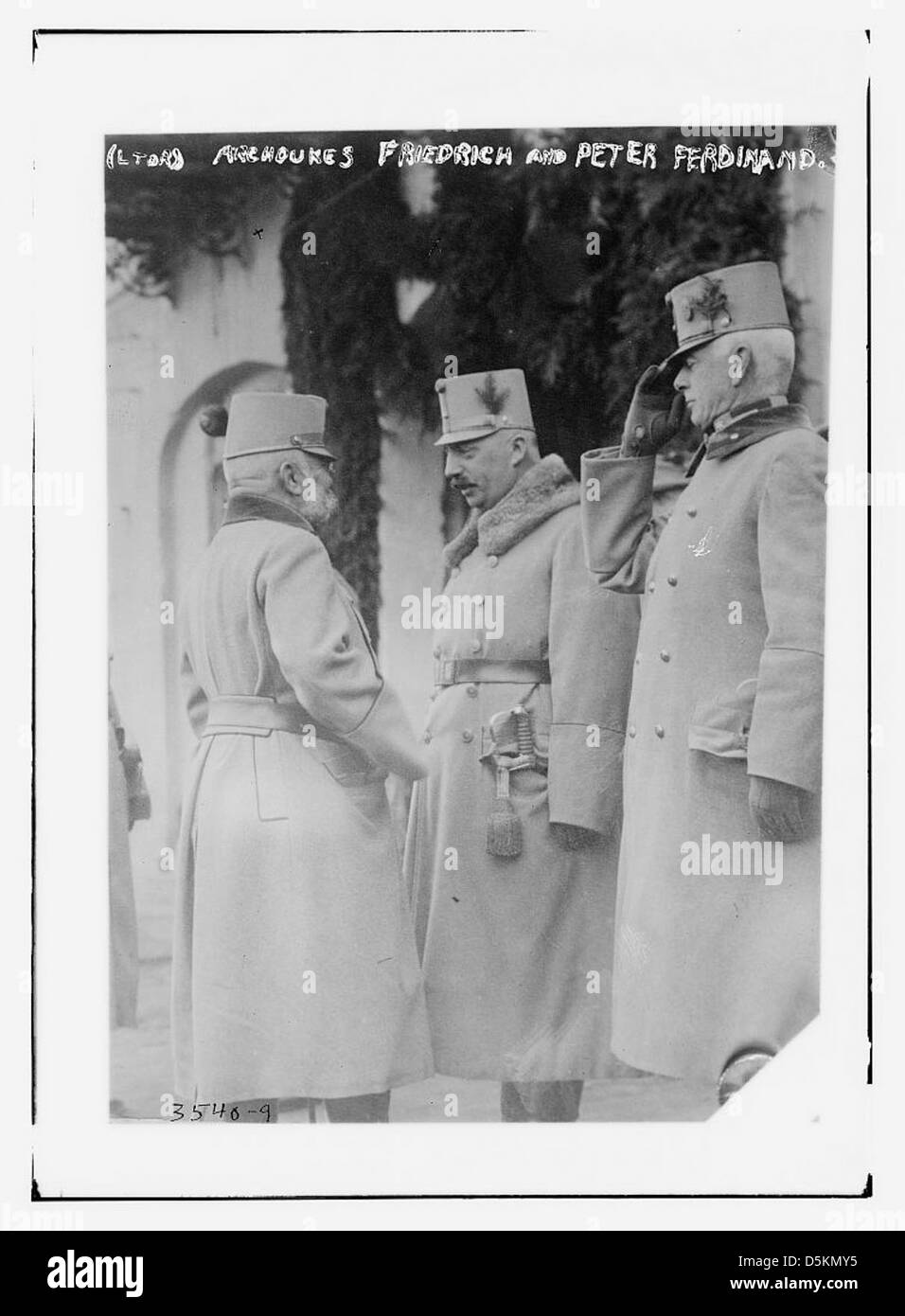 Archdukes Friedrich and Peter Ferdinand are shown in this historical ...