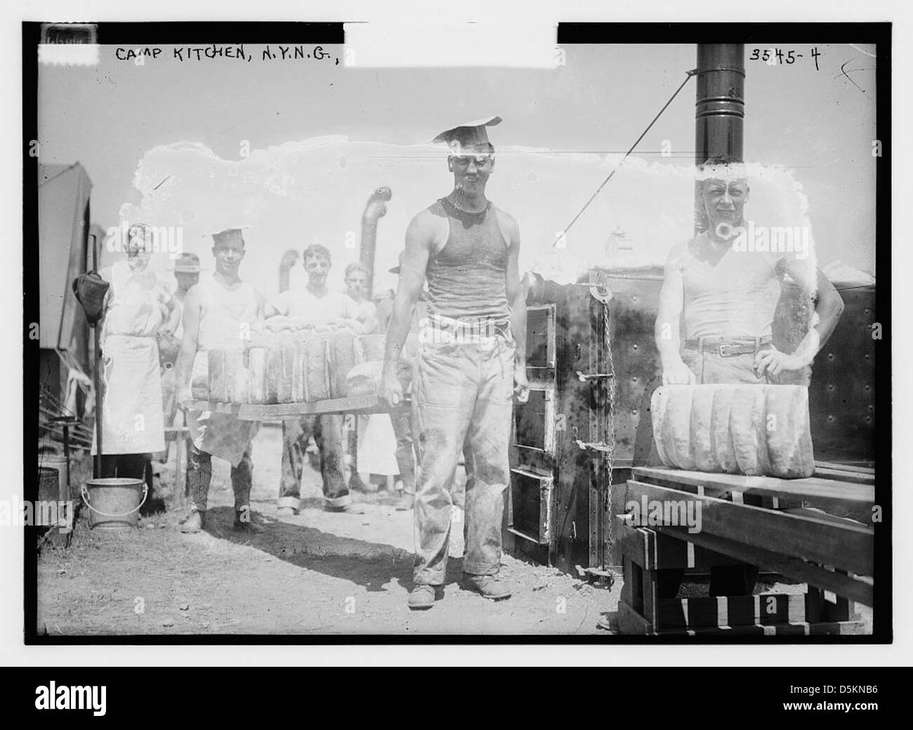 This image captures a camp kitchen used by the New York National Guard ...