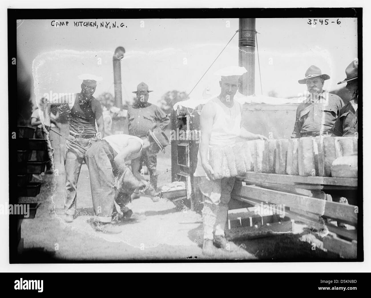 A 1915 photograph shows the camp kitchen of the New York National Guard ...