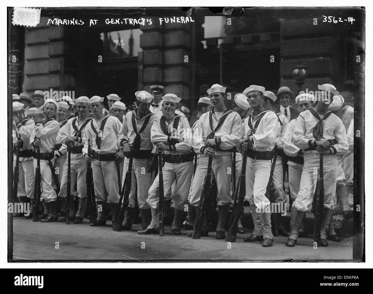 U.S. Marines honor General Tracy at his funeral in 1915. This ...