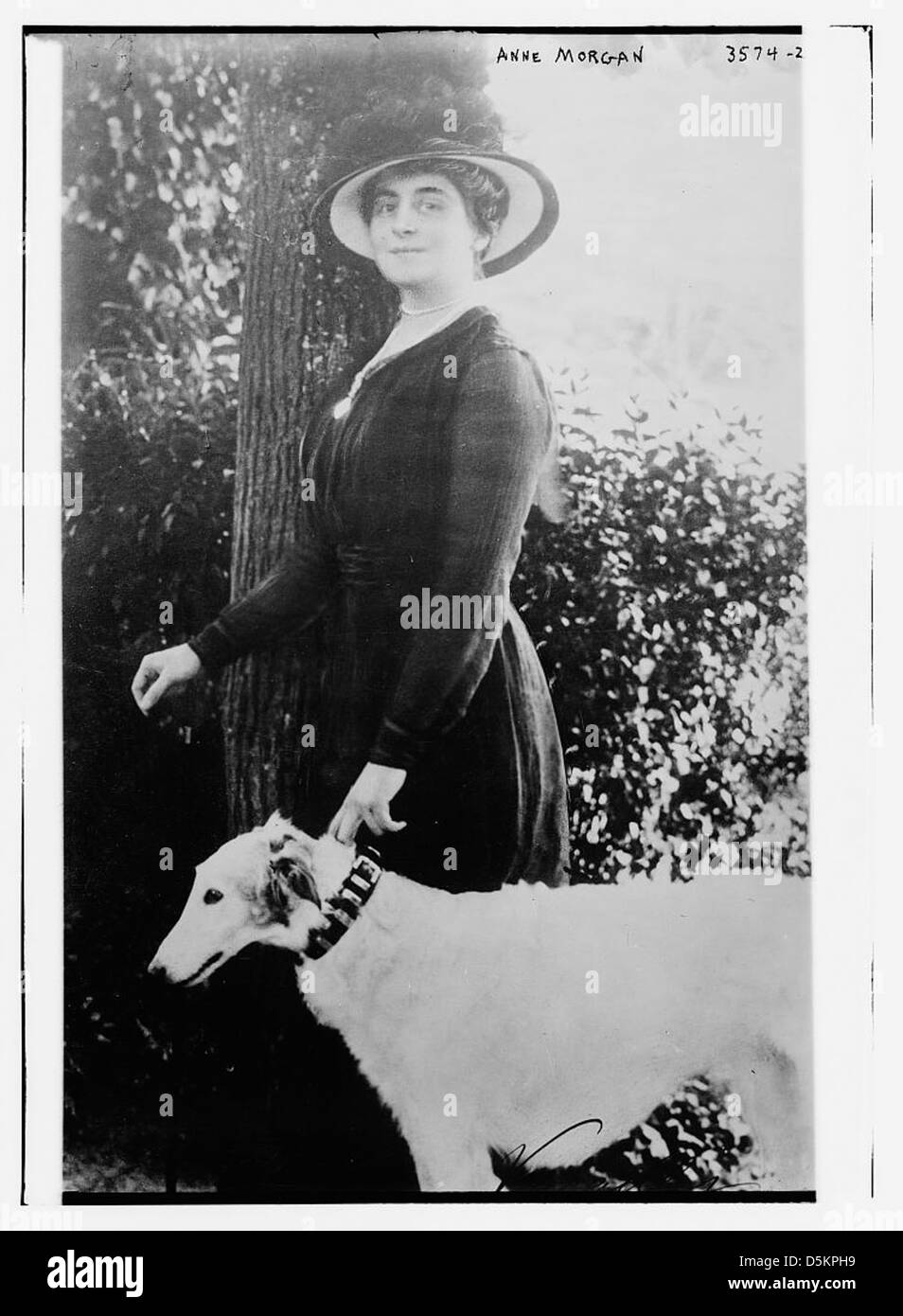 Anne Morgan, a philanthropist and supporter during WWI, is shown with a ...