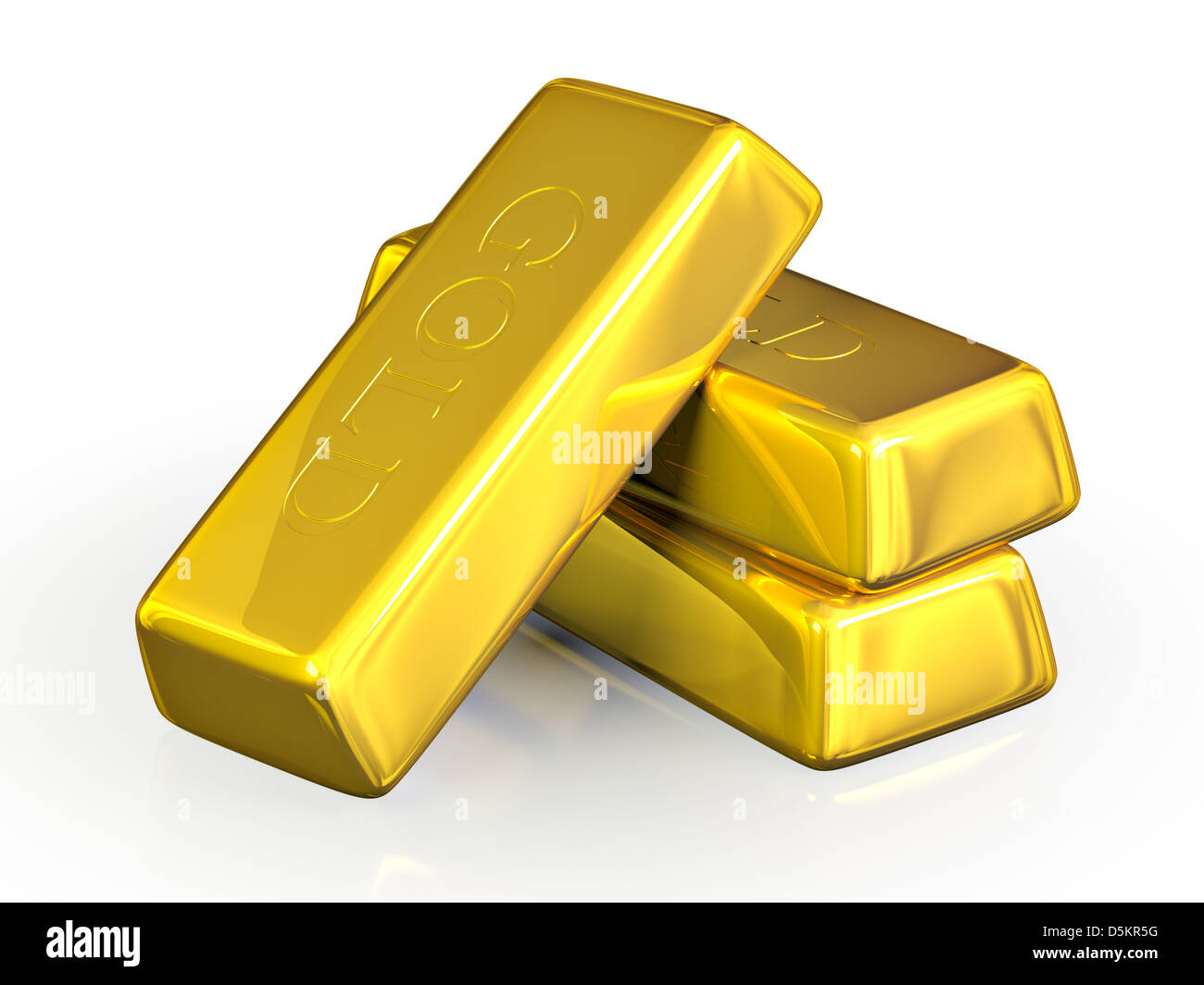 Gold bars isolated on white background Stock Photo - Alamy