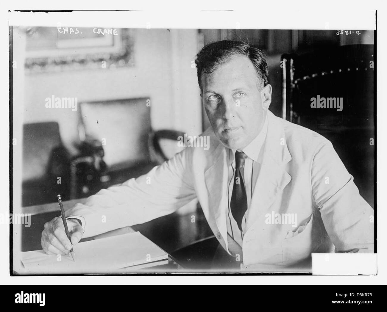 A portrait of Chas. Crane, an American Arabist, known for his work in ...