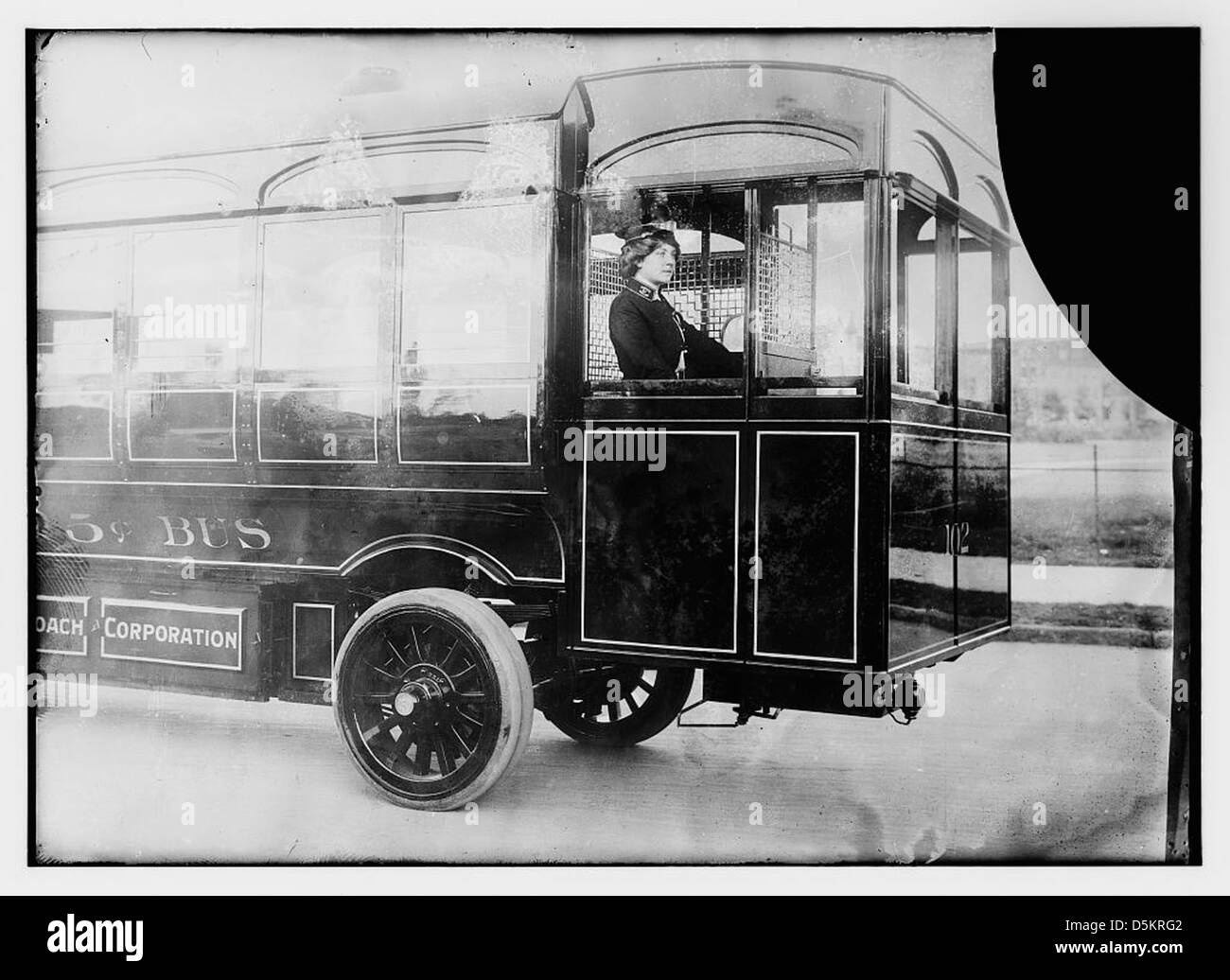 This photograph shows a new type of $0.05 bus, highlighting a ...