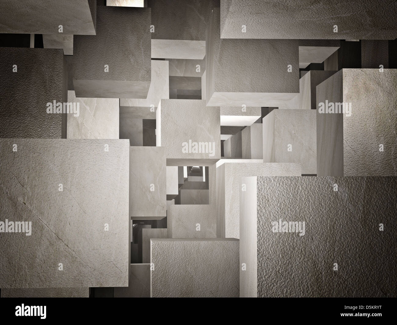 3d image of concrete cubes Stock Photo - Alamy