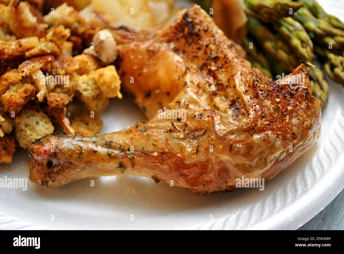 Roasted Chicken Leg Stock Photo - Alamy