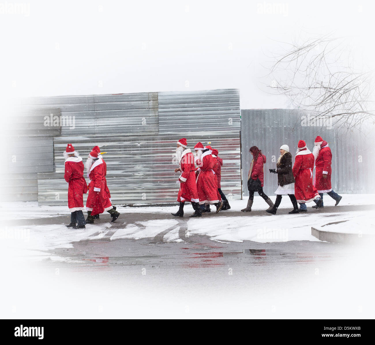 Santa Claus group Stock Photo - Alamy