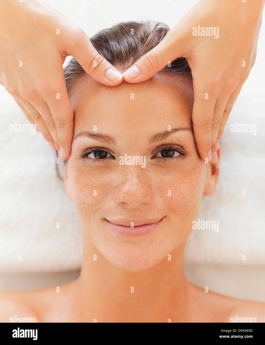 Woman relaxing in spa Stock Photo - Alamy