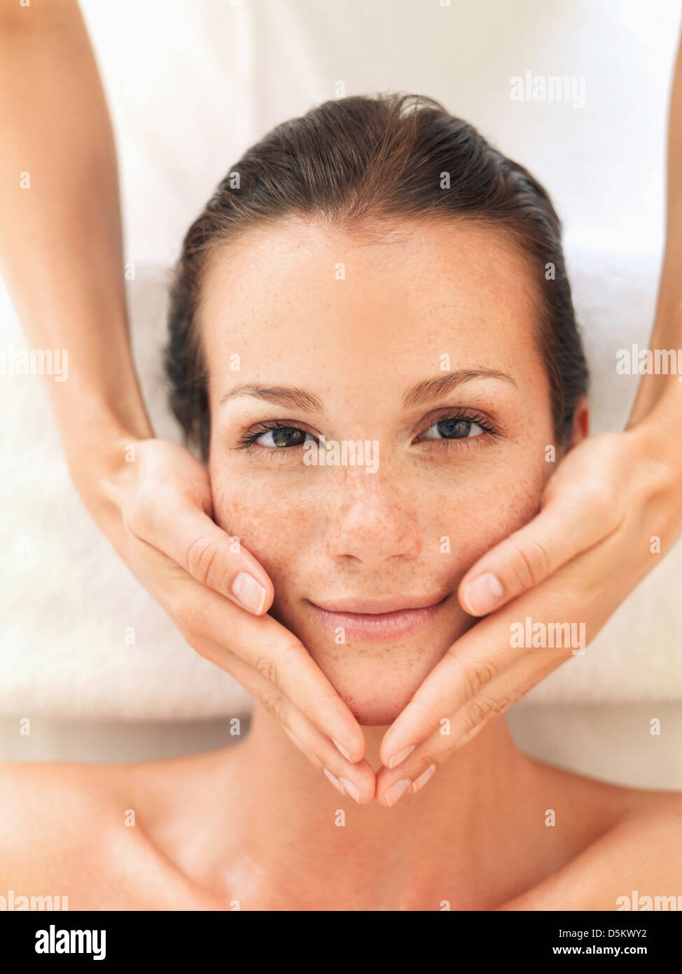Woman relaxing in spa Stock Photo - Alamy