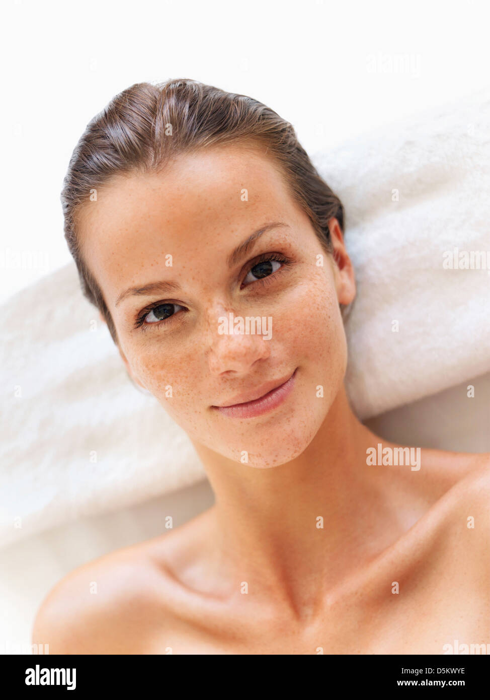 Woman relaxing in spa Stock Photo - Alamy