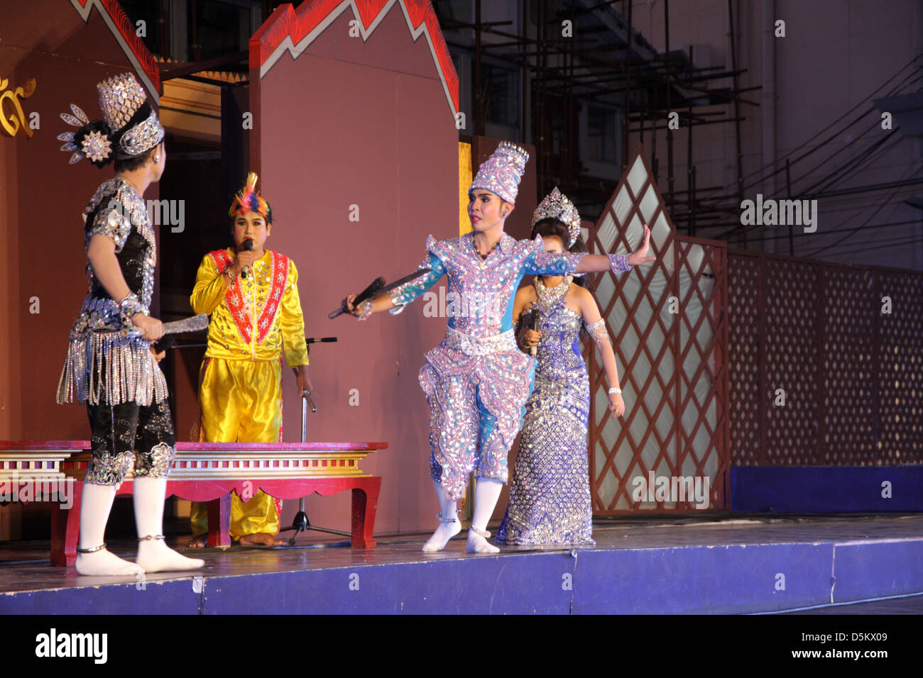 Likay actor and actress performing on stage Stock Photo - Alamy