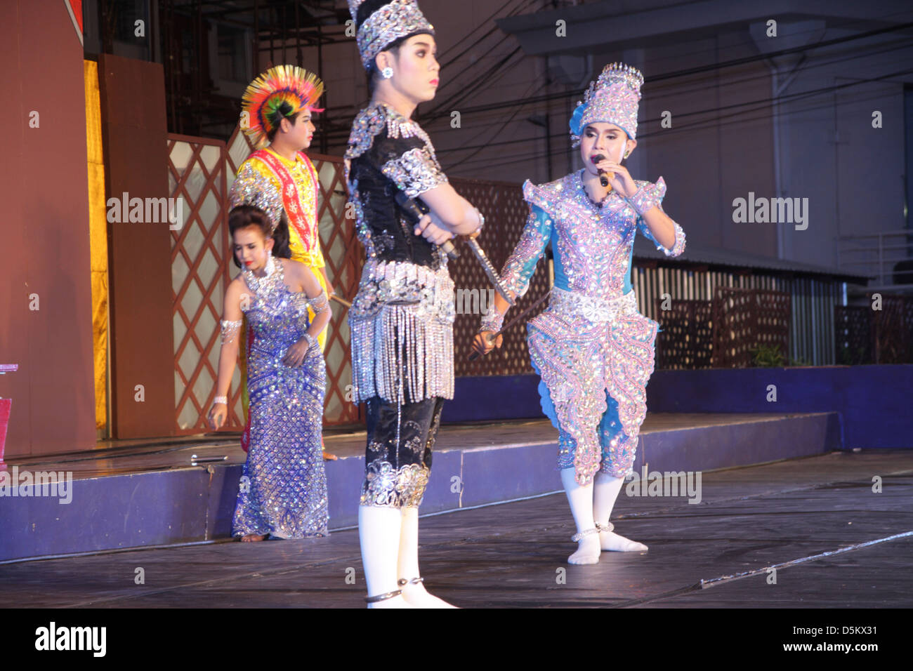 Likay actor and actress performing on stage Stock Photo - Alamy