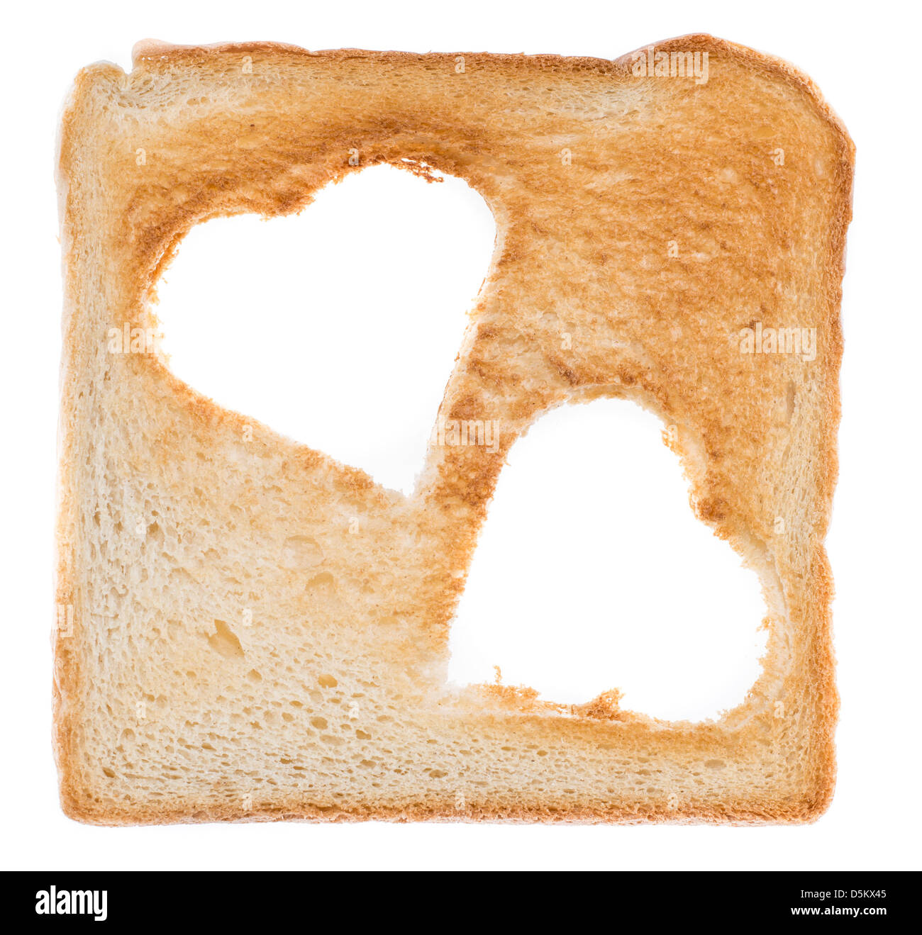 Toast with Hearts isolated on white background Stock Photo - Alamy