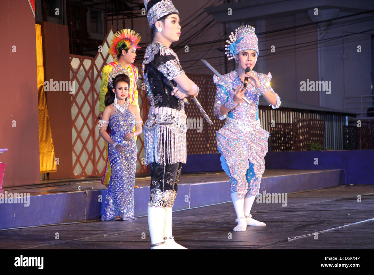 Likay actor and actress performing on stage Stock Photo - Alamy
