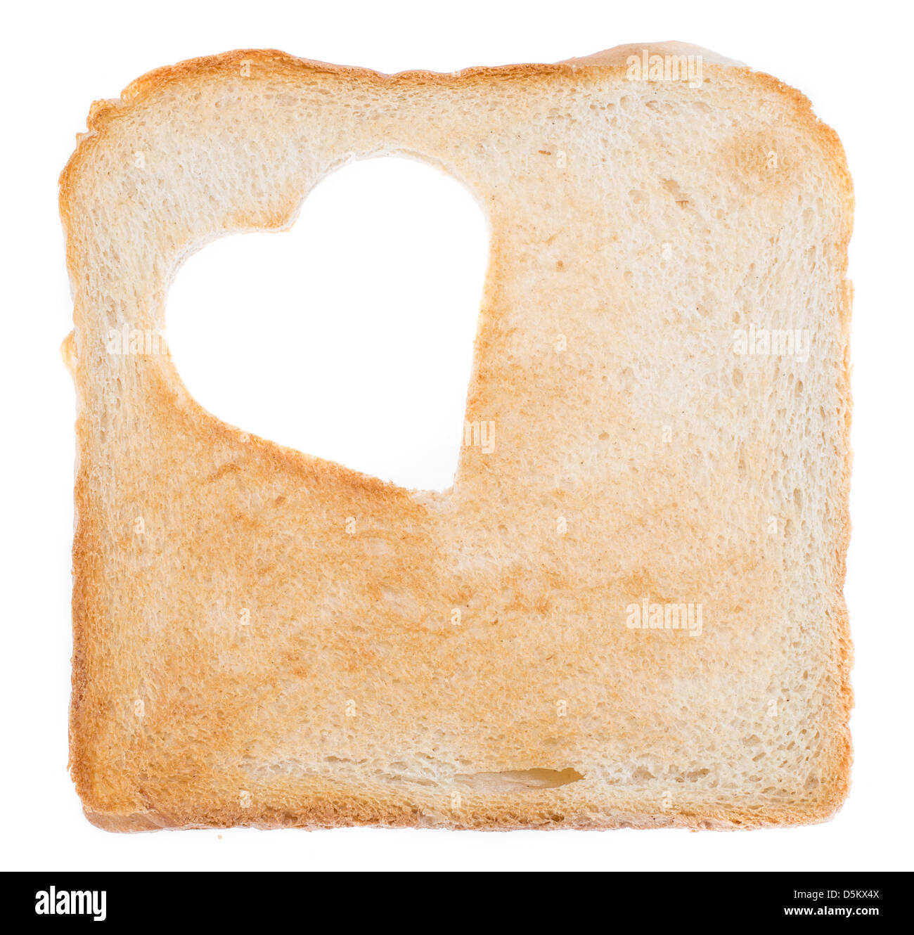 Toast with Heart isolated on white background Stock Photo - Alamy