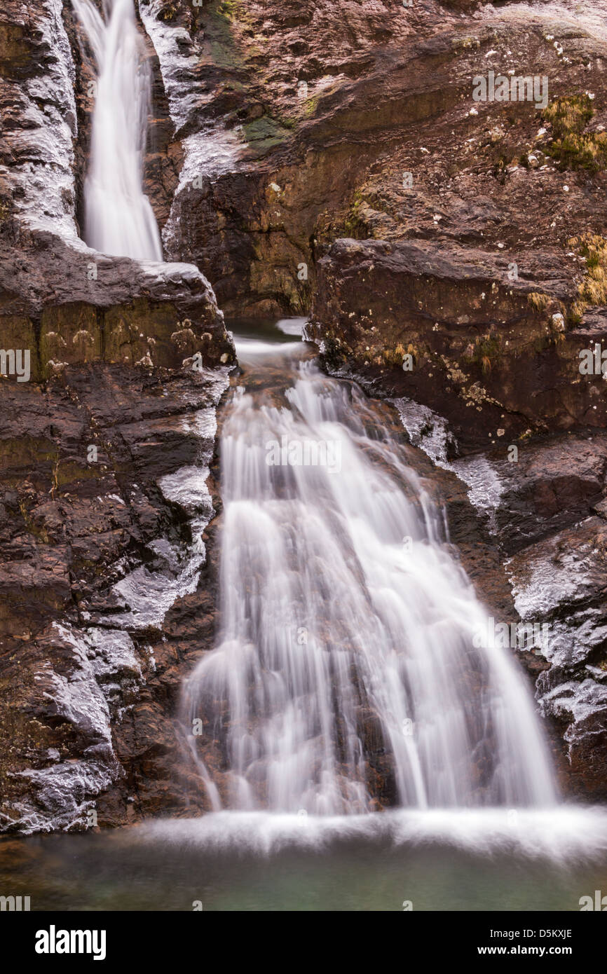 Waterfall near the meeting of the three waters in the Pass of Glencoe ...