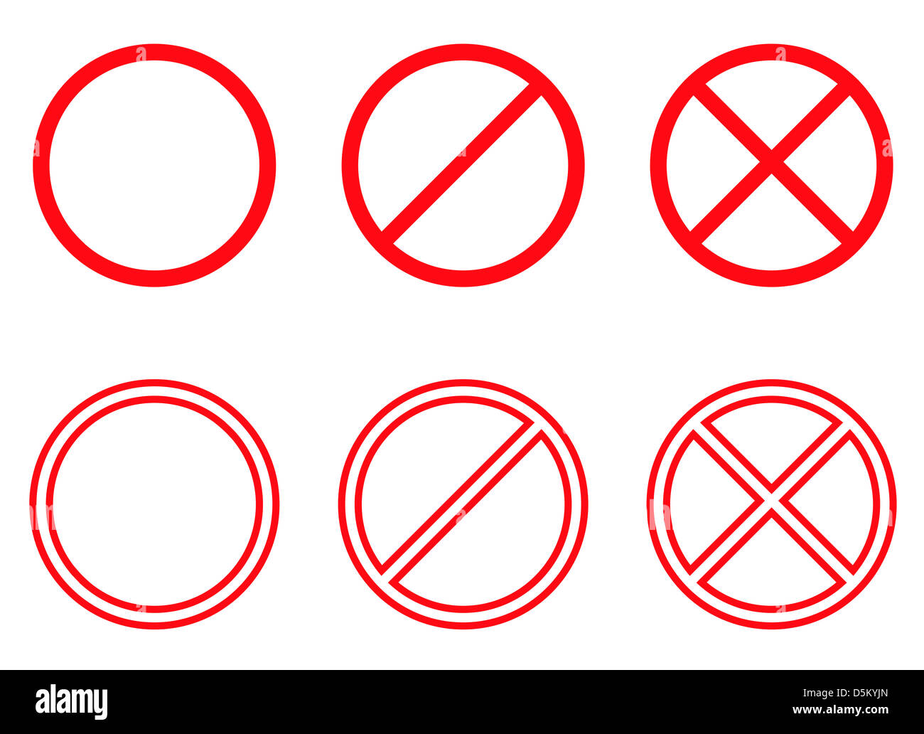Forbidden signs collection. Vector EPS 8 Stock Photo - Alamy